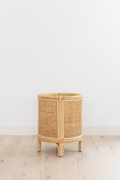 Cane Planter Single – White Moss